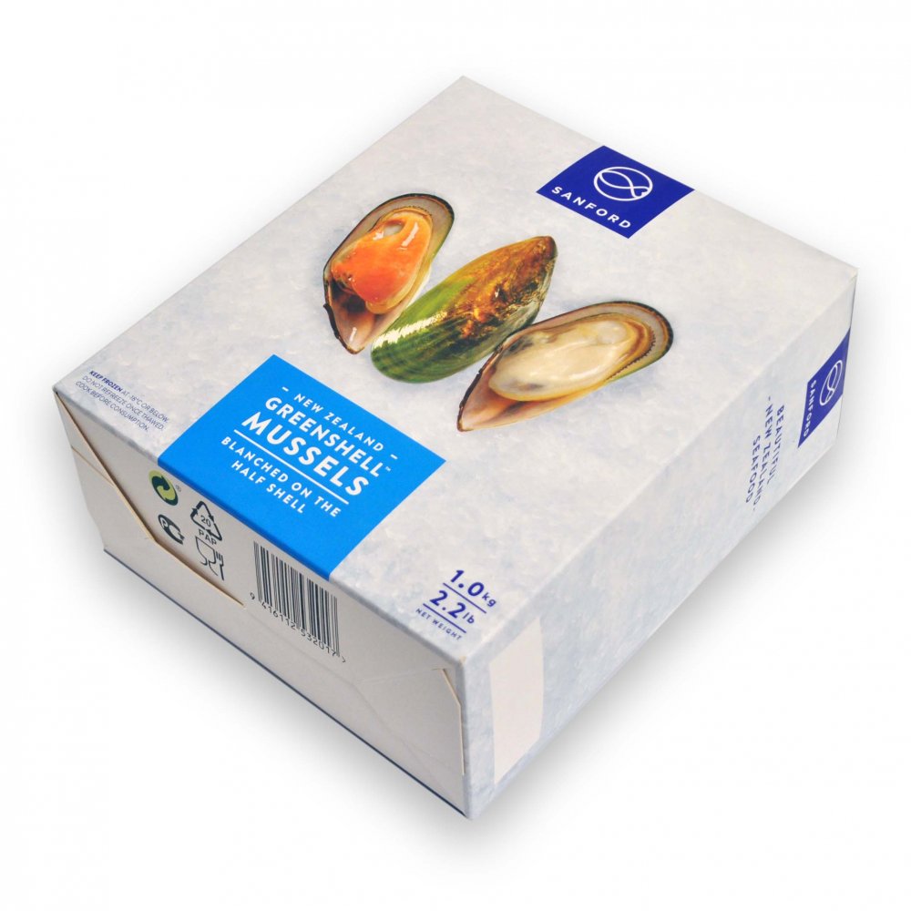 “Sanford” Half Shell Green Mussels 1kg – Northsea Singapore